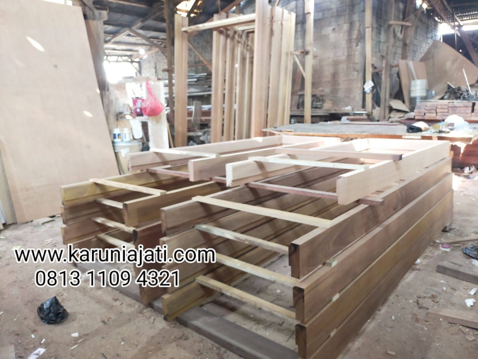 Pintu Merbau Model Anyaman/Pintu Klasik Modern - PK Karunia Jati