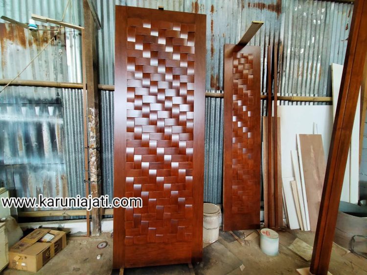 Pintu Merbau Model Anyaman/Pintu Klasik Modern - PK Karunia Jati